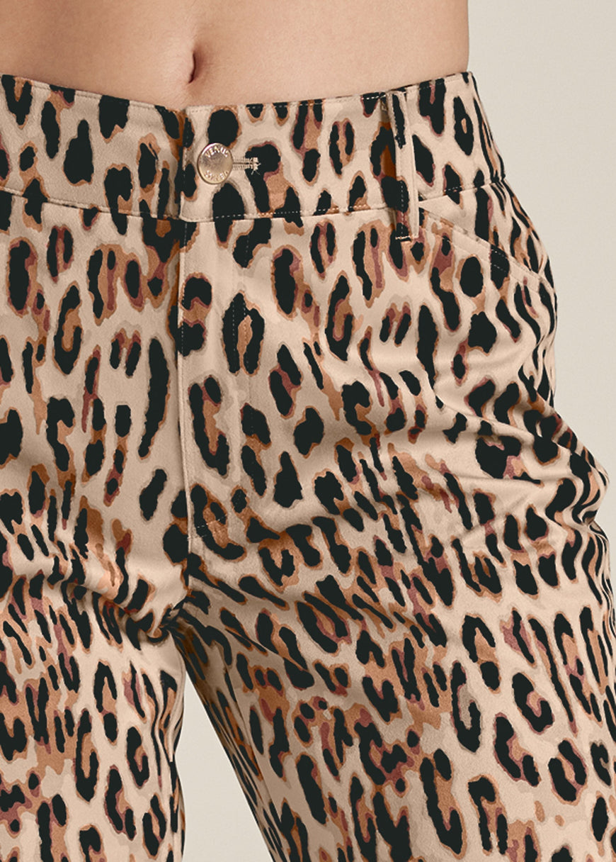 Faux Suede Leopard Print Cargo Pants - Brown Multi – VENUS