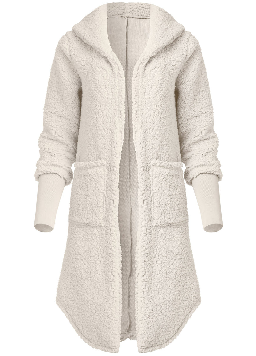 Cozy sherpa high-low jacket – VENUS