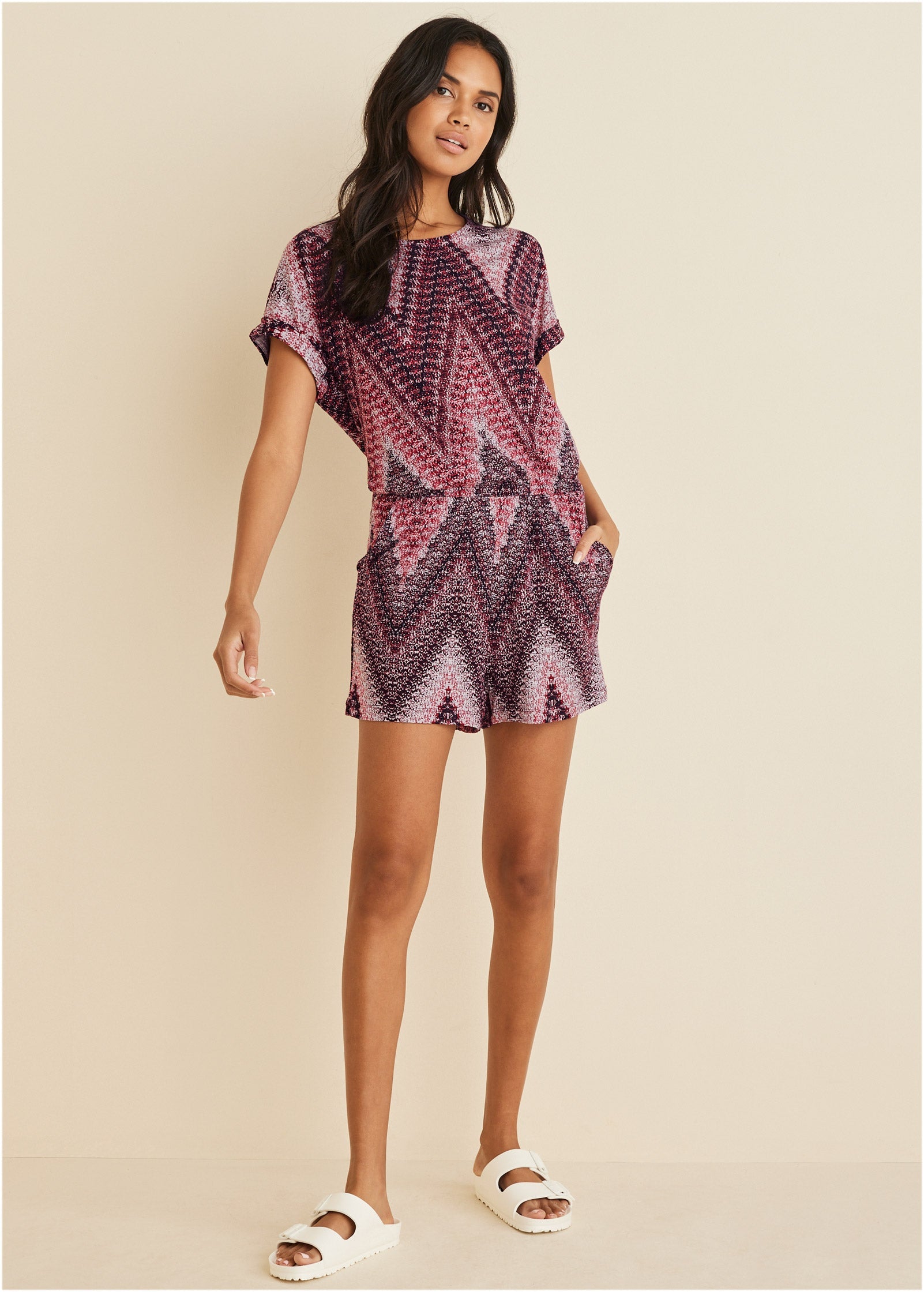 Open back romper - Burgundy Multi – VENUS