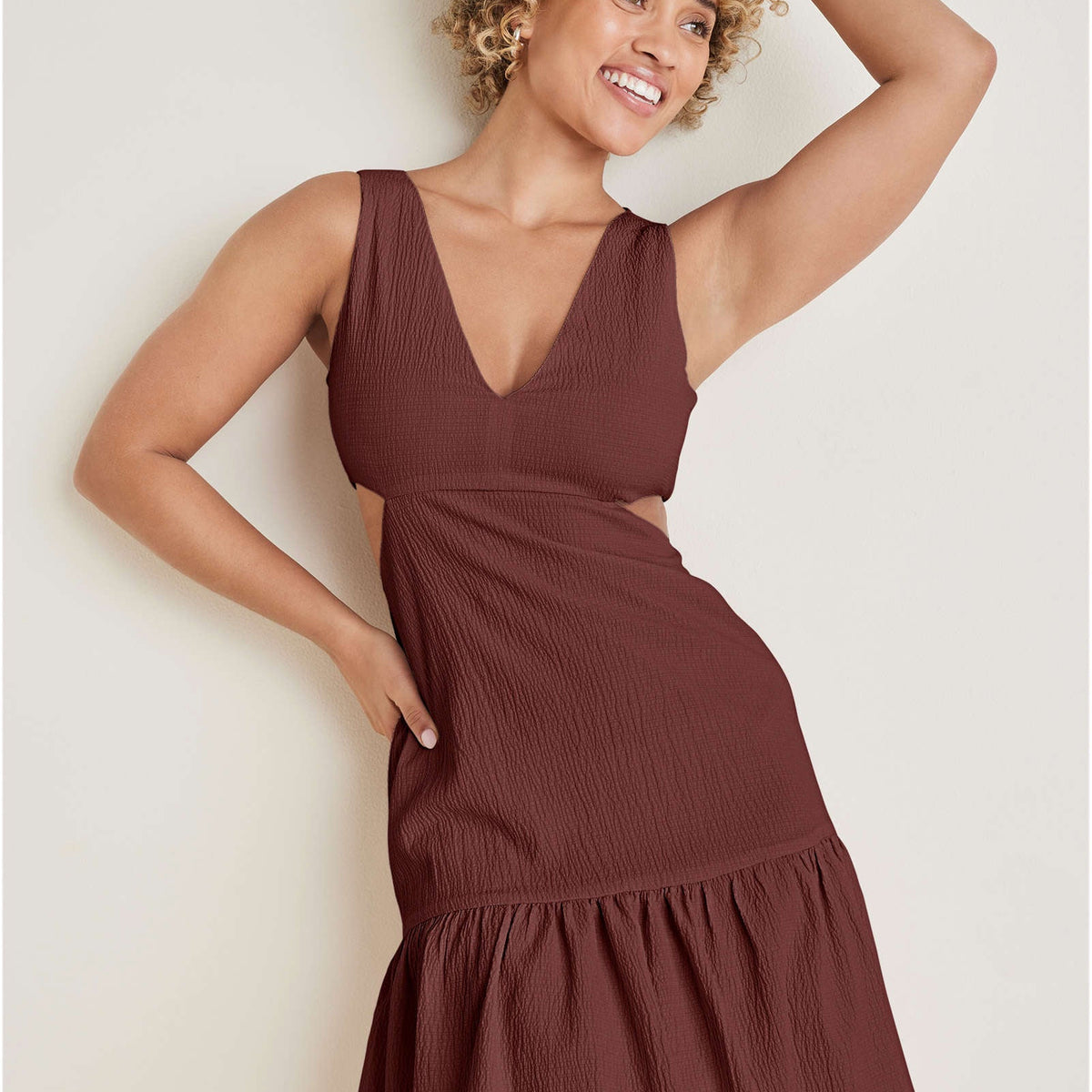 Fluted Satin Mini Dress - Auburn – VENUS