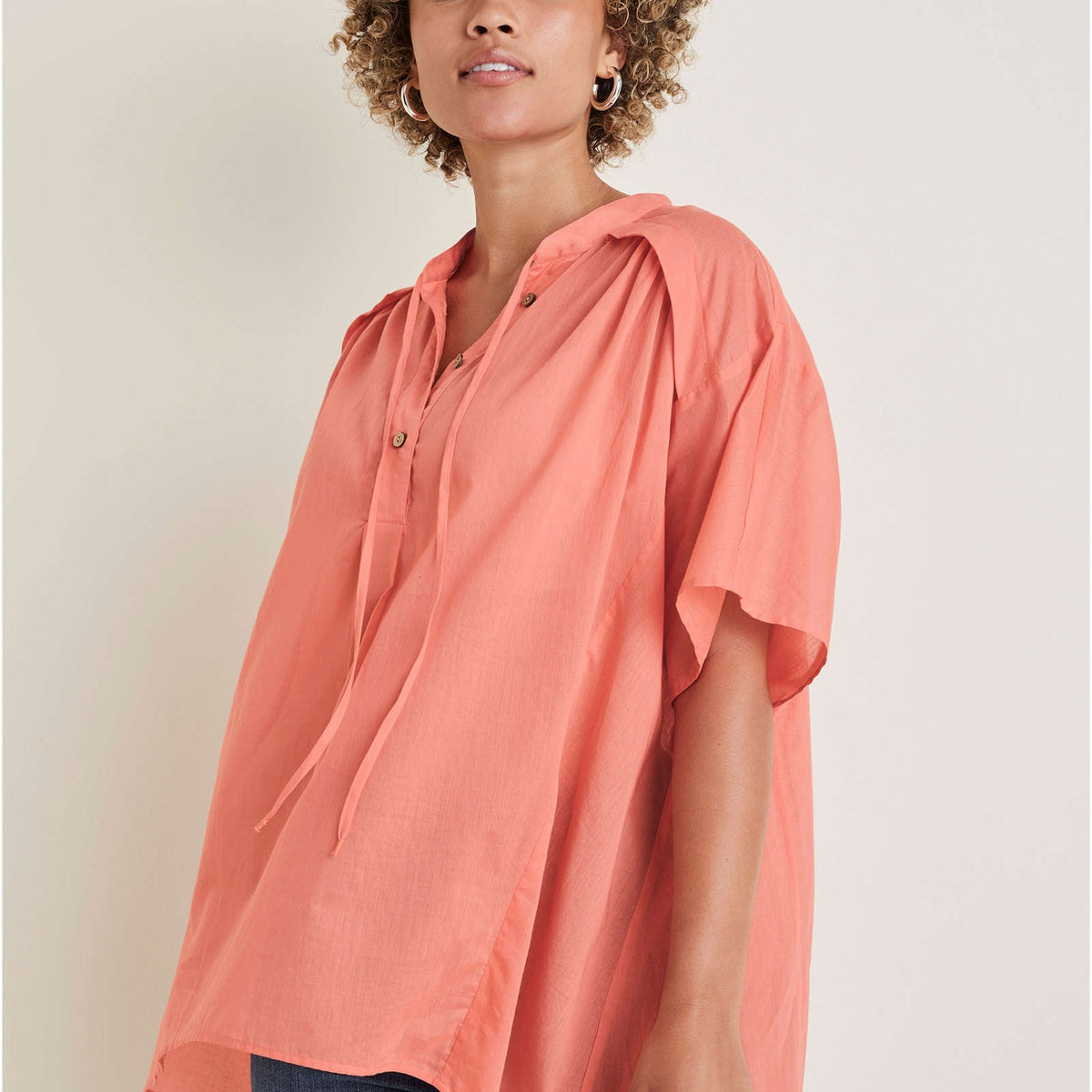 Flowy Tunic Blouse - Burnt Coral – VENUS
