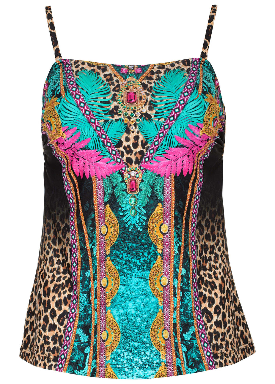 San Juan Bandeau Tankini Top - Jungle Beauty – VENUS