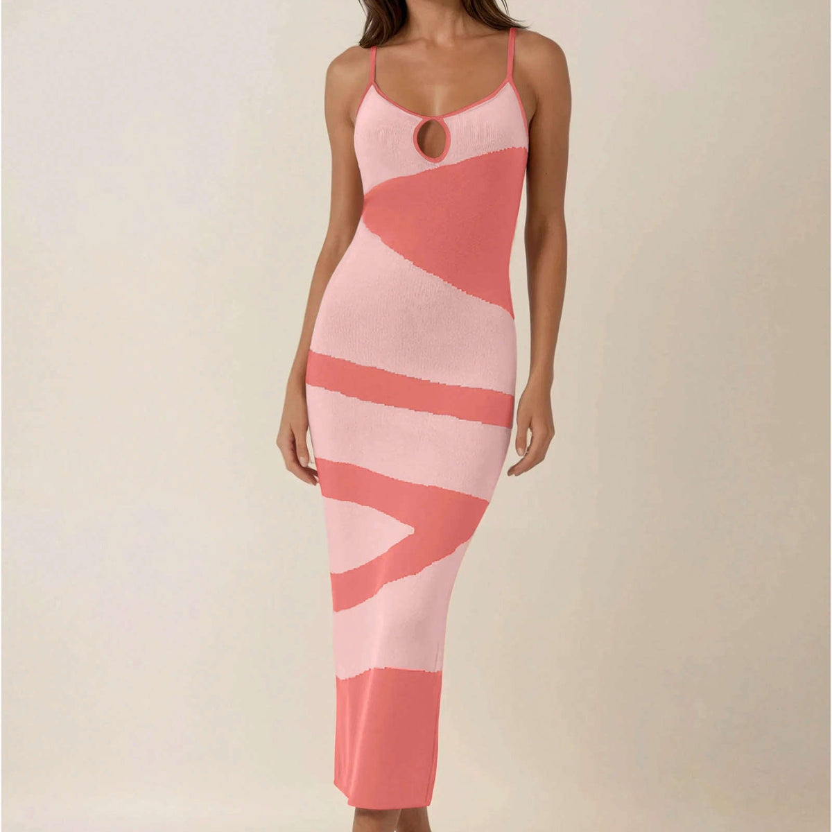 Keyhole Sweater Maxi - Pink Multi – VENUS